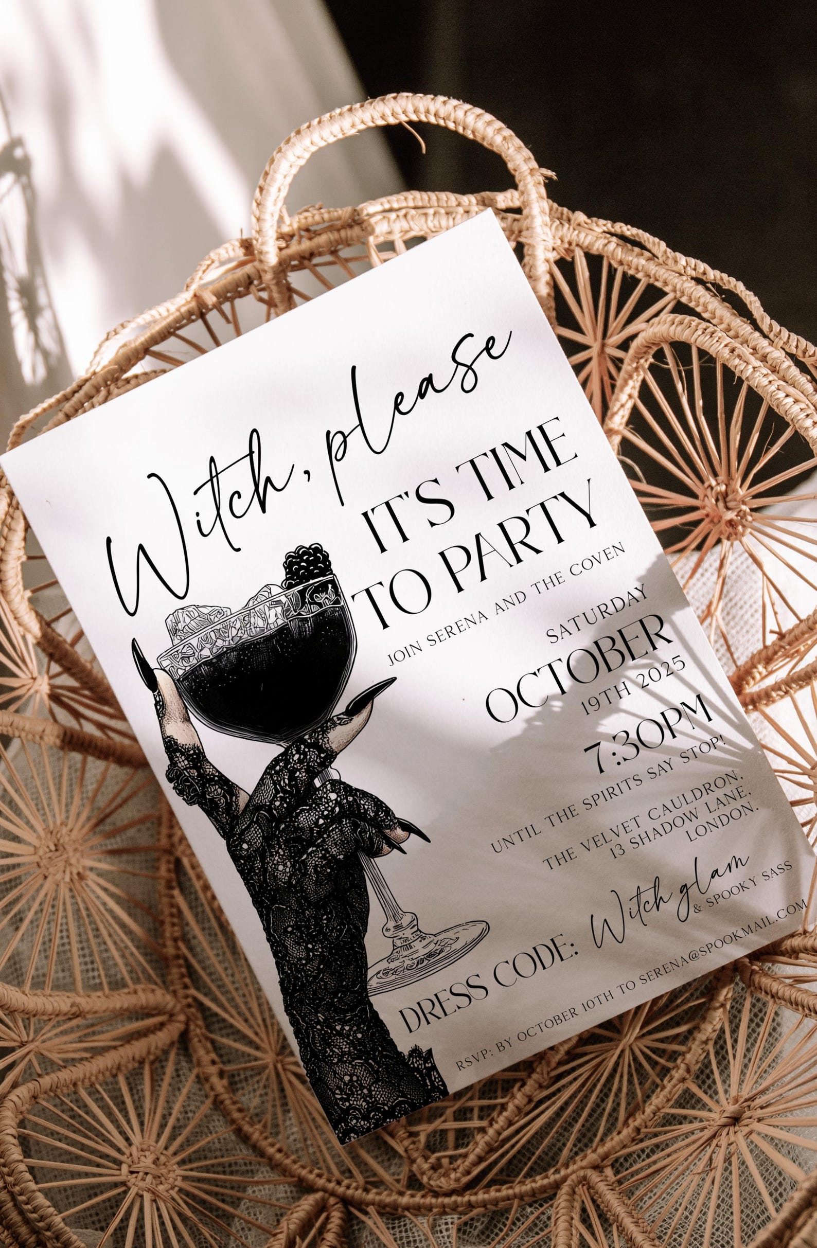 Witch Please Invite Template, Editable Galloween Invitation, Girls ...