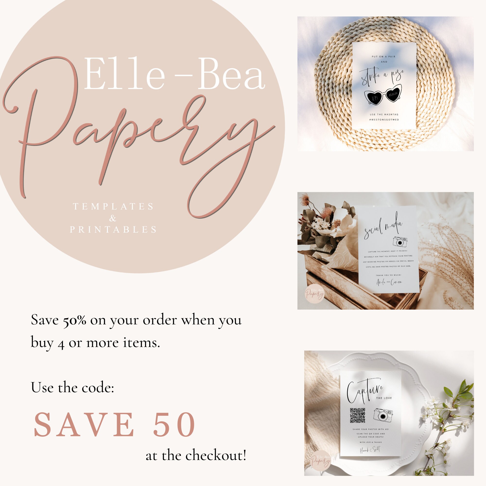Red Floral Wedding Invitation Template 5x7, Rustic Wedding Invite ...
