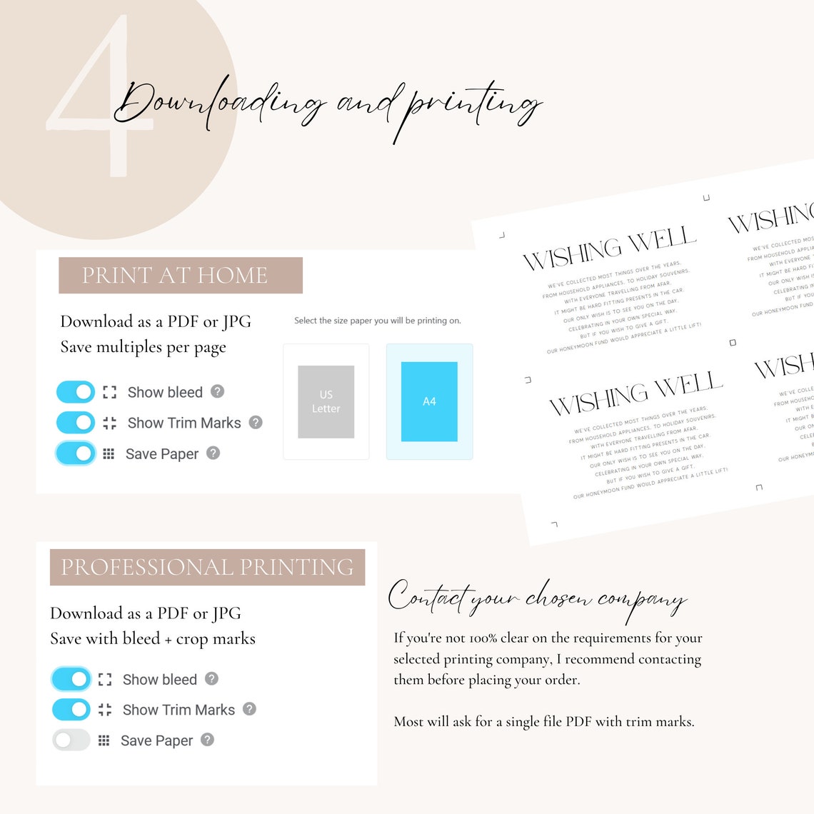 Minimalist Modern Wishing Well Template, Editable Download, Templett ...