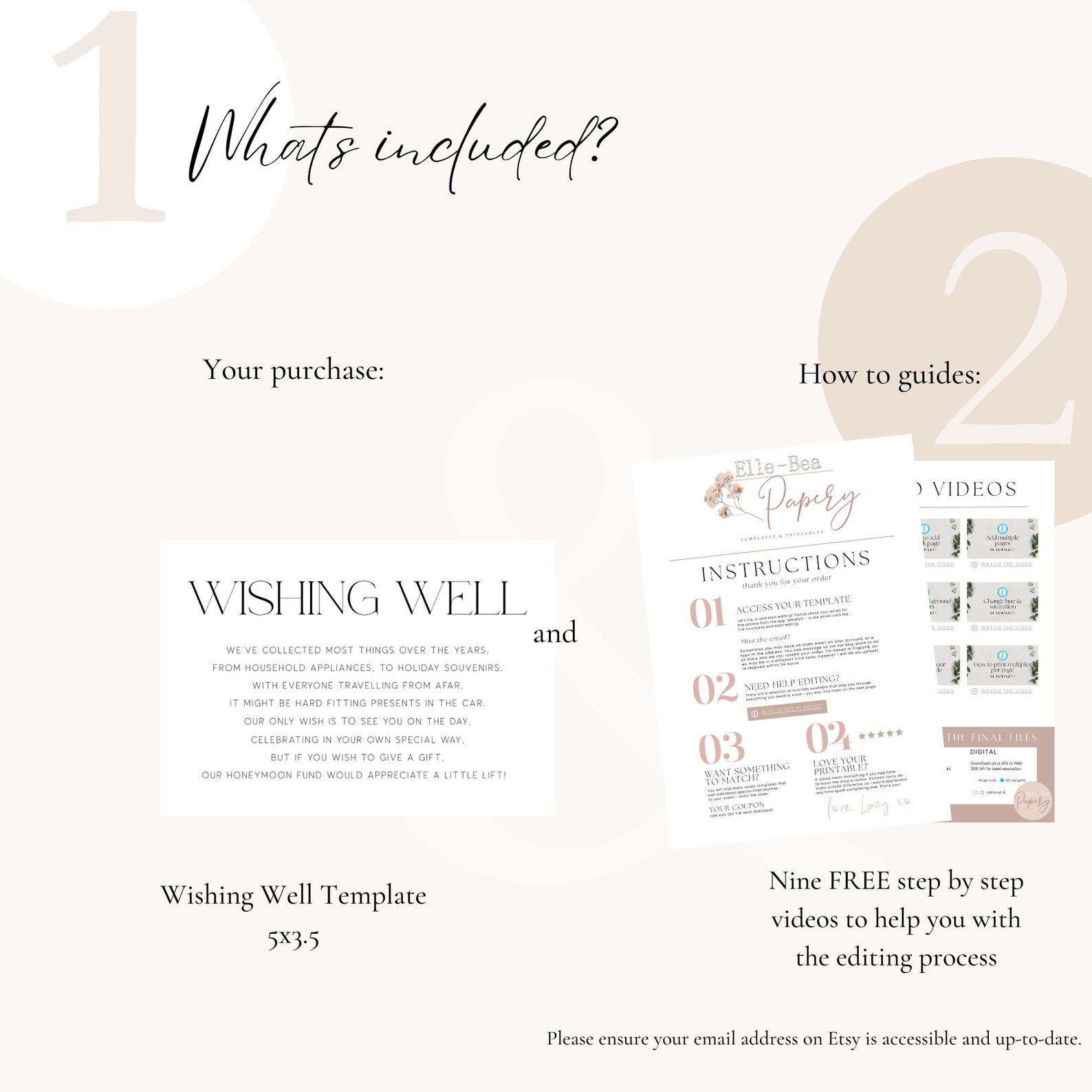Minimalist Modern Wishing Well Template, Editable Download, Templett ...
