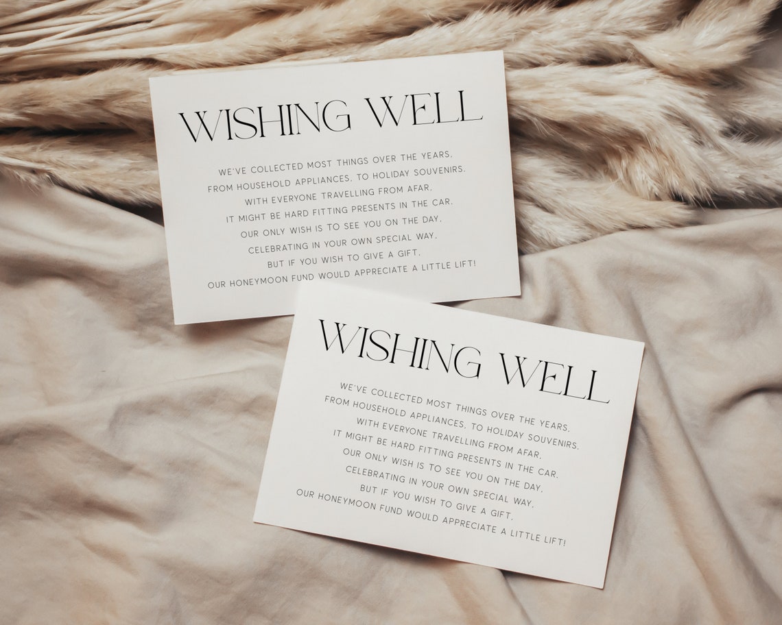 Minimalist Modern Wishing Well Template, Editable Download, Templett ...