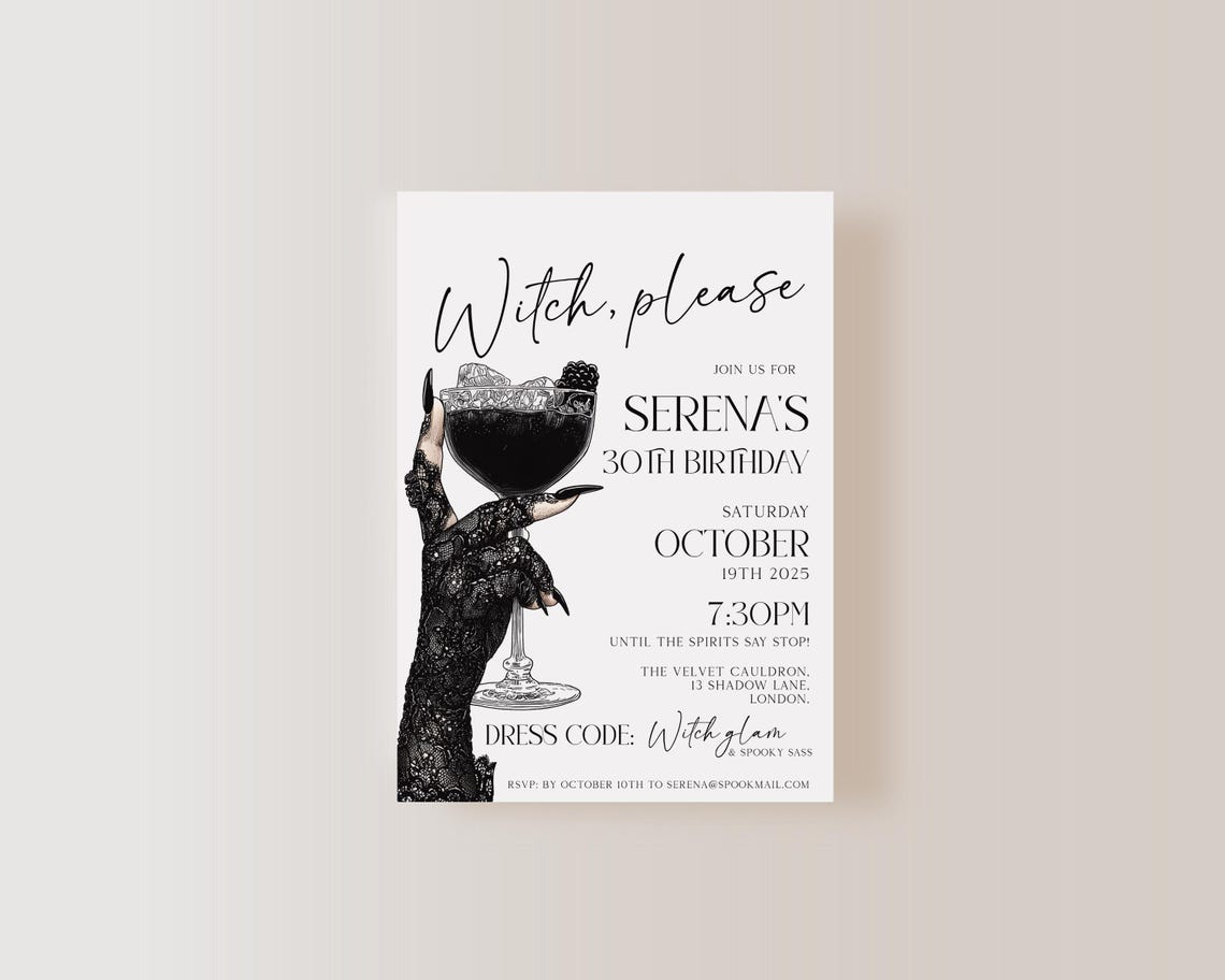 Witch Please Invite, Witch Birthday Invitation, Printable, Instant ...