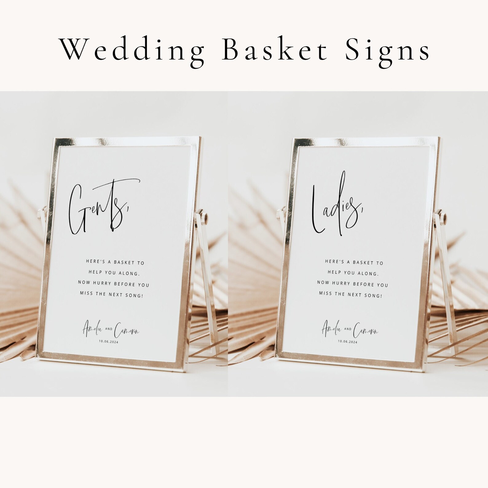 Minimalist Wedding Bathroom Basket Sign Template, Bathroom Sign for ...
