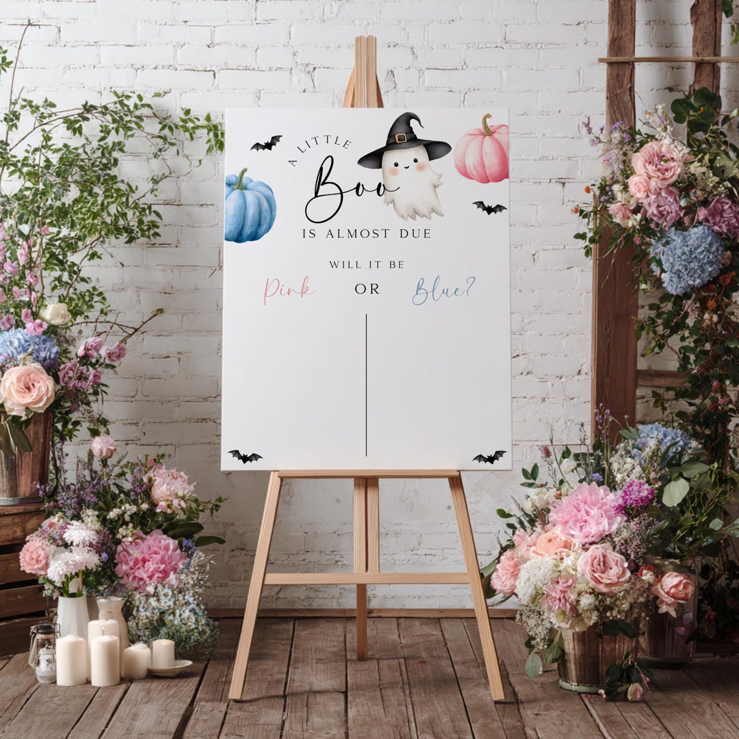 A Little Boo Gender Reveal Voting Board, Halloween Gender Reveal ...