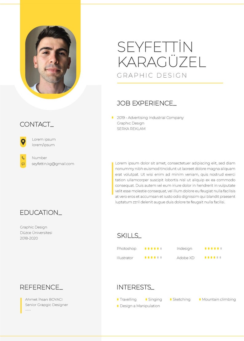 CV TEMPLATE . Professional Resume Template. Minimalist. CV Template ...
