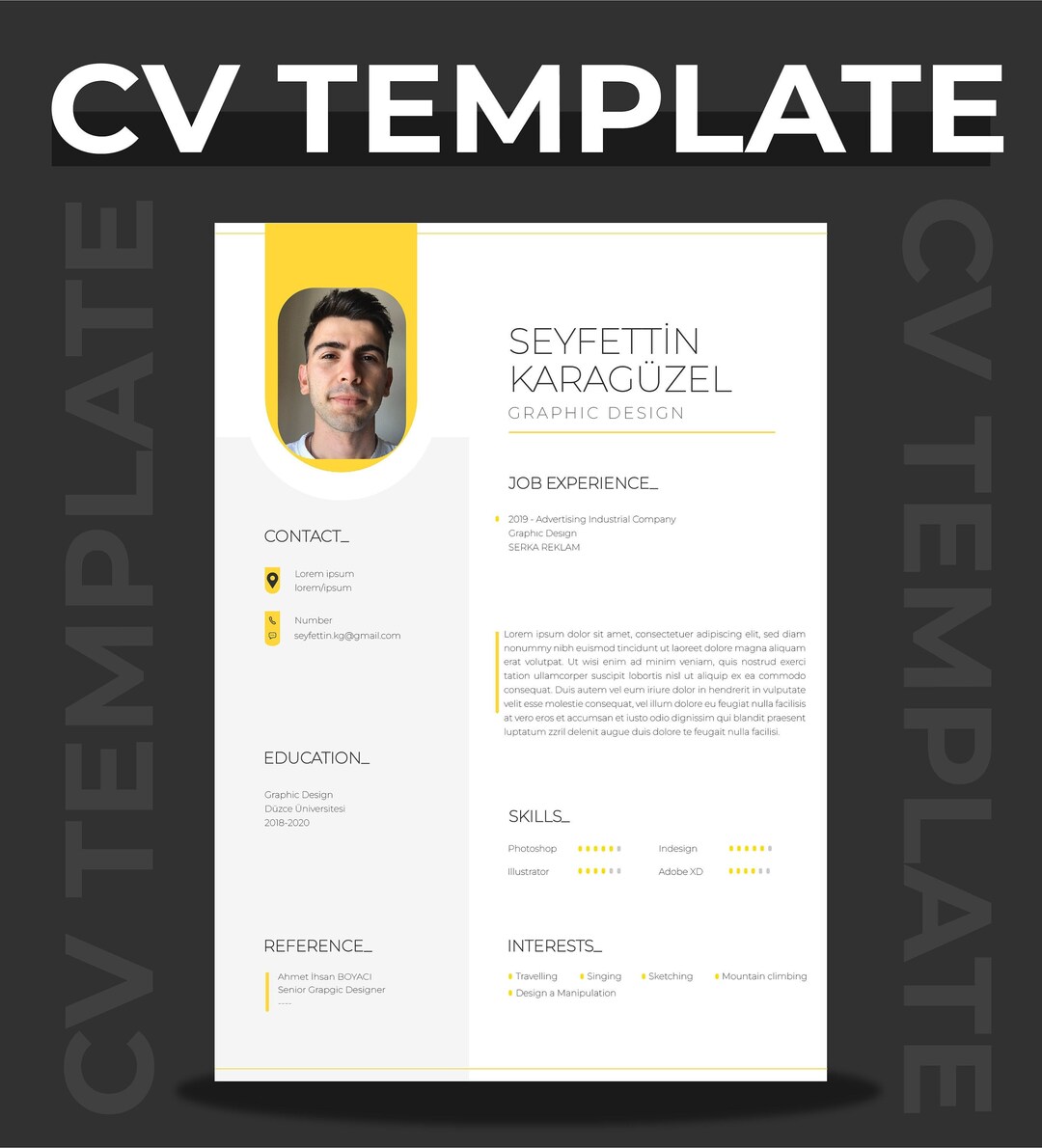 CV TEMPLATE . Professional Resume Template. Minimalist. CV Template ...