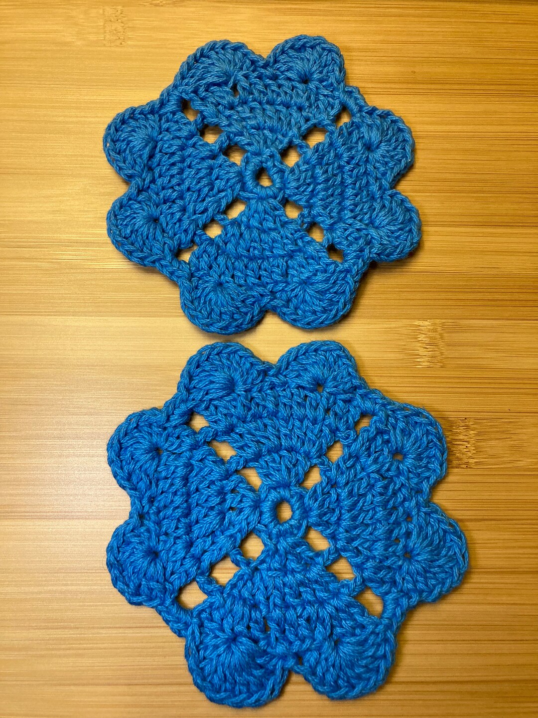 Blue Mini Heart Doily, Crochet Coasters, Cute Room Decor, Cottagecore ...