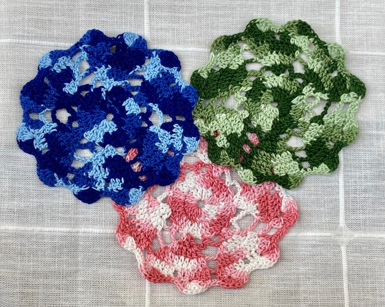 Multicolor Heart Doily, Kawaii Crochet Doilies, Cute Room Decor ...