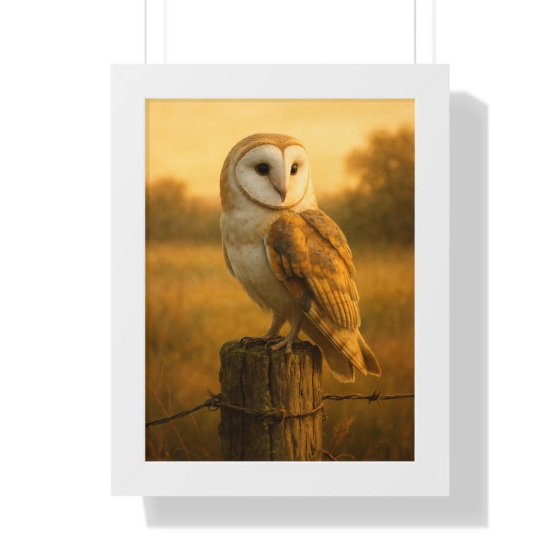 Vertical Barn Owl Poster, Wildlife Art Print, Bird Lover Gift, Nature ...