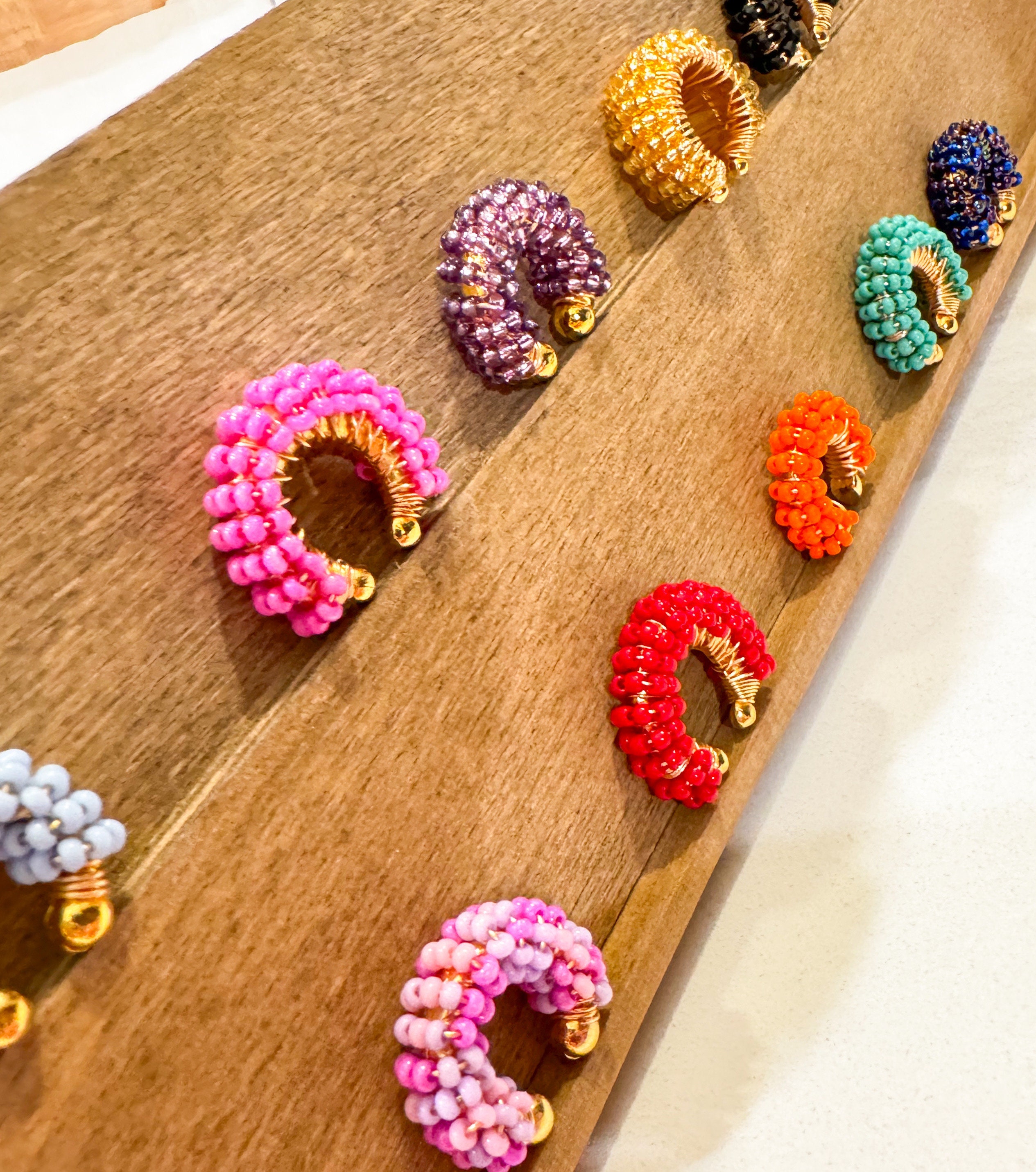 Bold Earcuff Colores, Trendy Beaded Earcuff No Piercing, Gold Plated ...