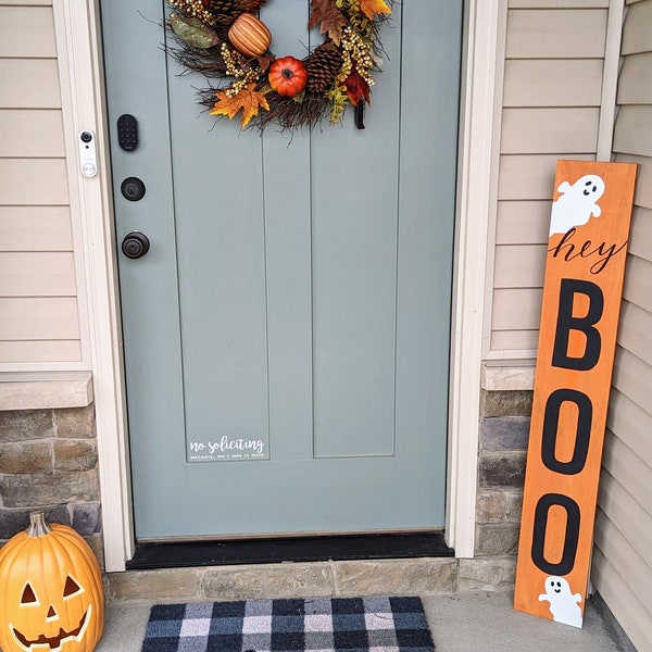 Hey Boo Vertical Porch Sign - Etsy
