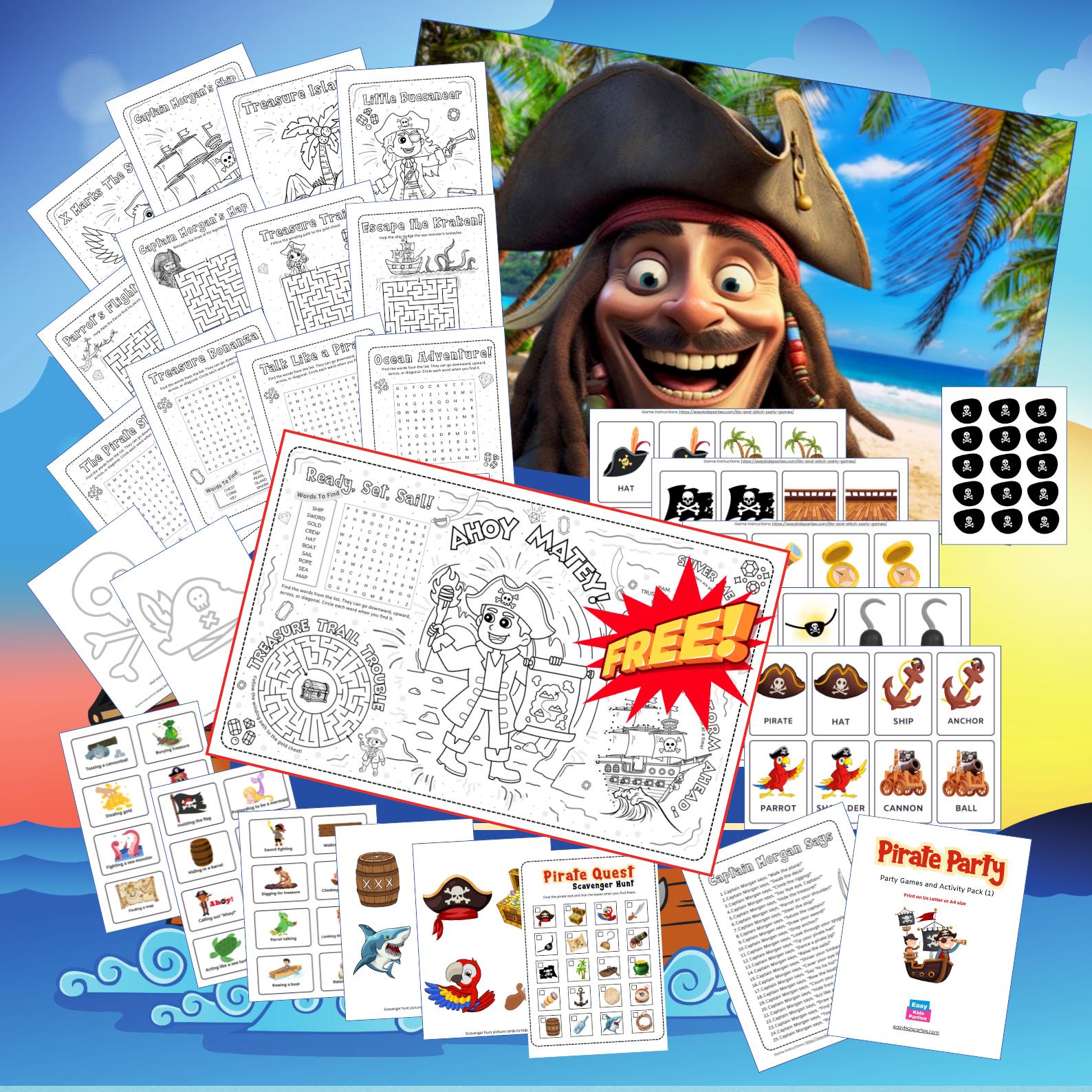 Pirate Party Games: Printable Activities Pack (PDF Download) - Etsy