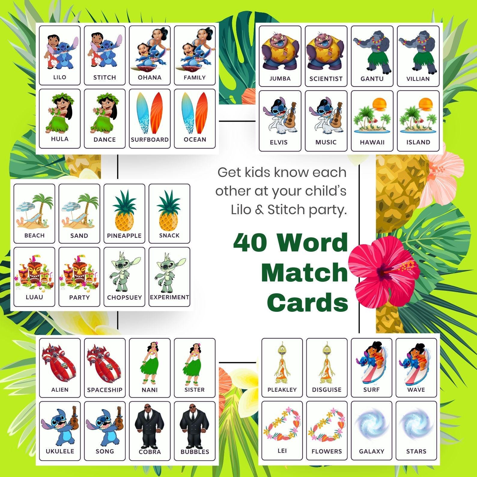 Lilo & Stitch Party Activity Pack: Coloring, Mazes, Charades (instant ...