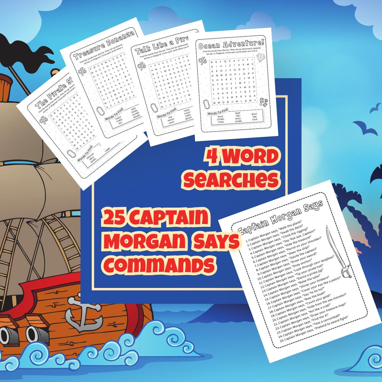 Pirate Party Games: Printable Activities Pack (PDF Download) - Etsy
