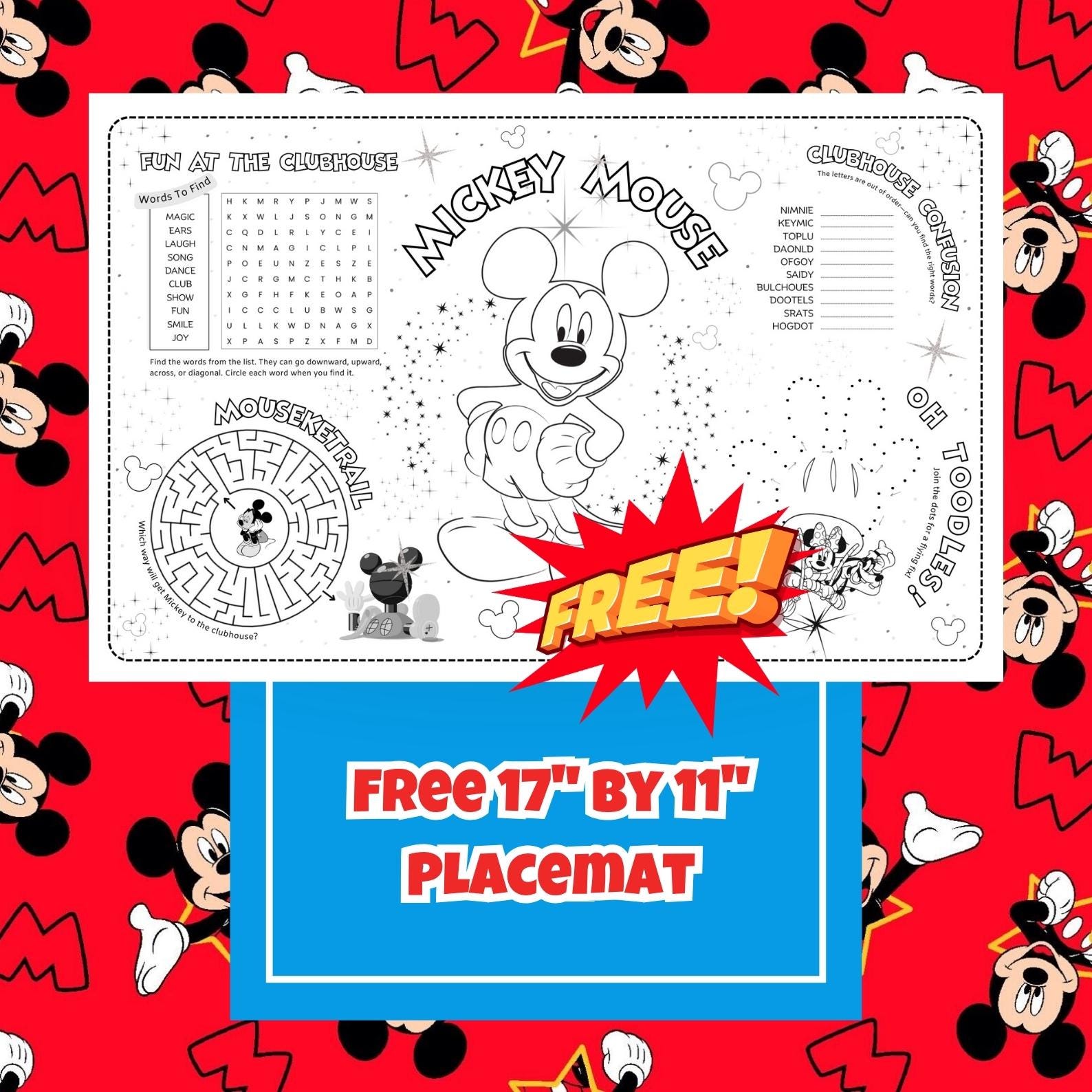 Mickey Mouse Clubhouse Party Activity Pack: Games, Coloring Pages (PDF ...