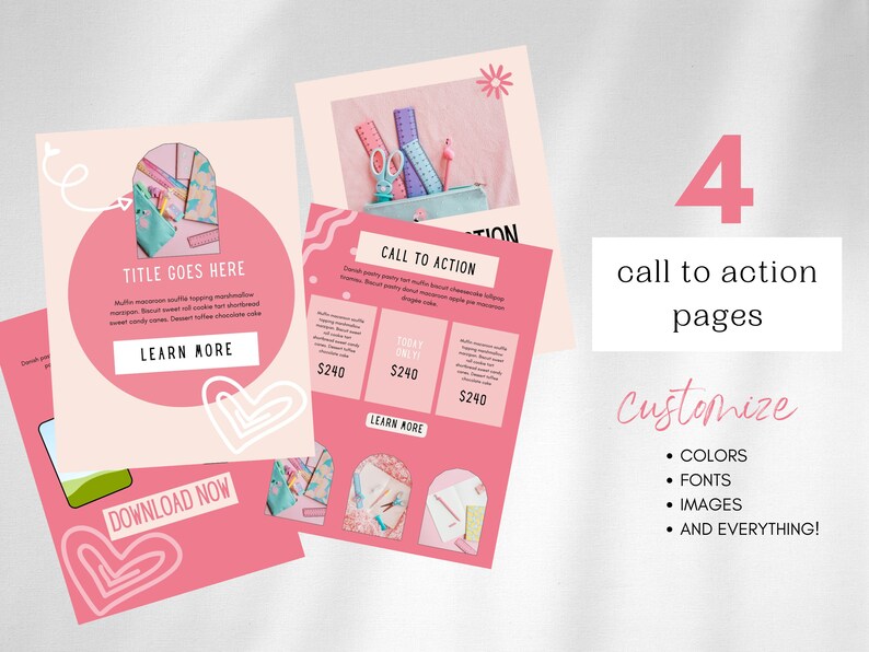 Pretty in Pink Ebook Template Canva, Ebook PDF, Ebook Marketing, Canva ...