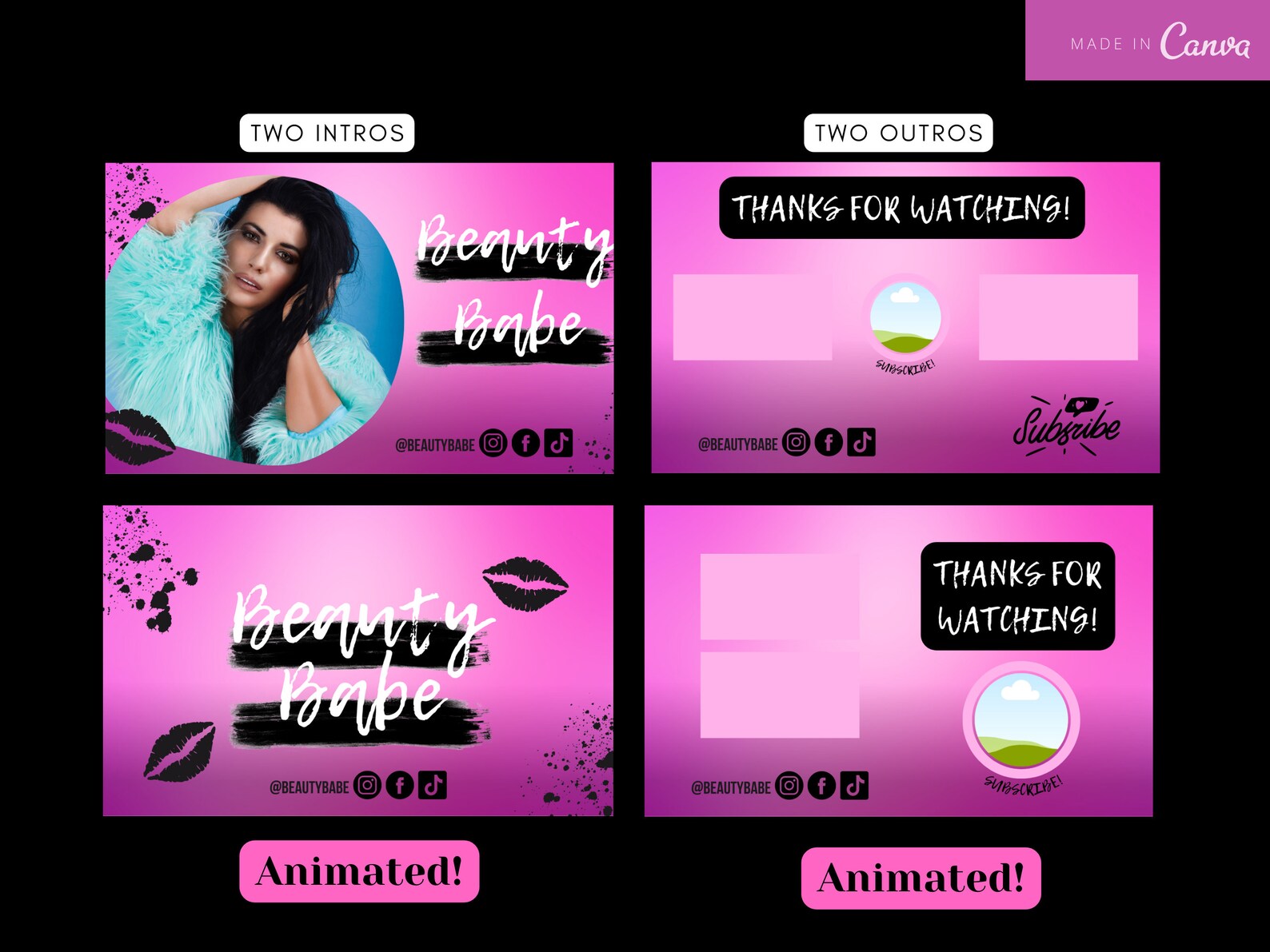 Youtube Branding Kit for Beauty Influencer, Youtube Thumbnail, Youtube ...