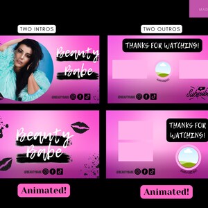 Youtube Branding Kit for Beauty Influencer, Youtube Thumbnail, Youtube Intro, Youtube Banner ...