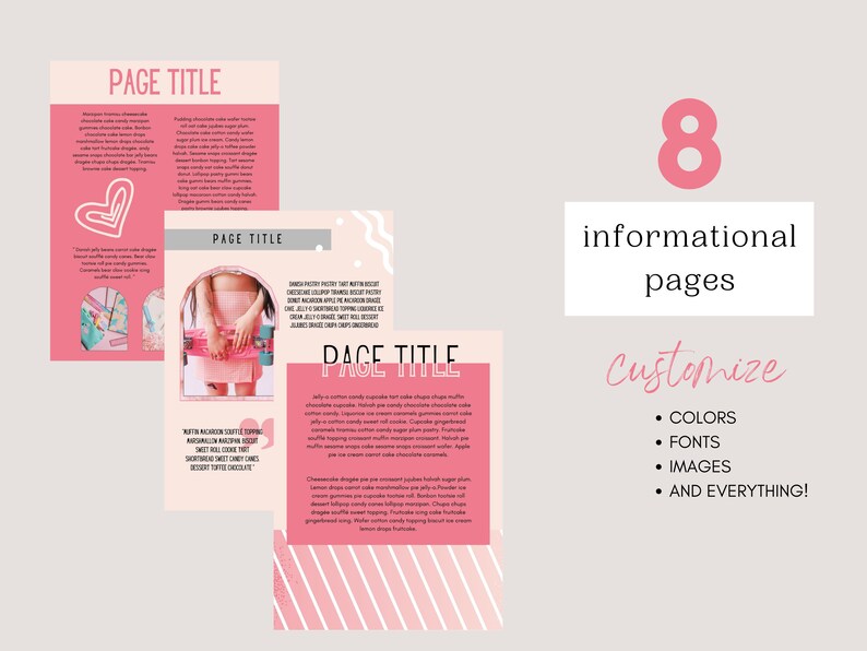 Pretty in Pink Ebook Template Canva, Ebook PDF, Ebook Marketing, Canva ...