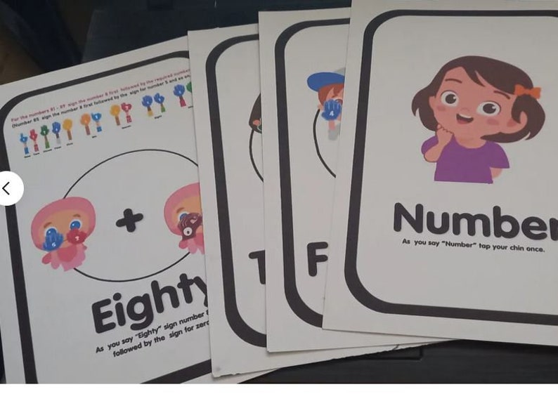 40 XL A5 Number 1-100 Makaton Flashcards Free A4 Poster Sen Salt Autism ...