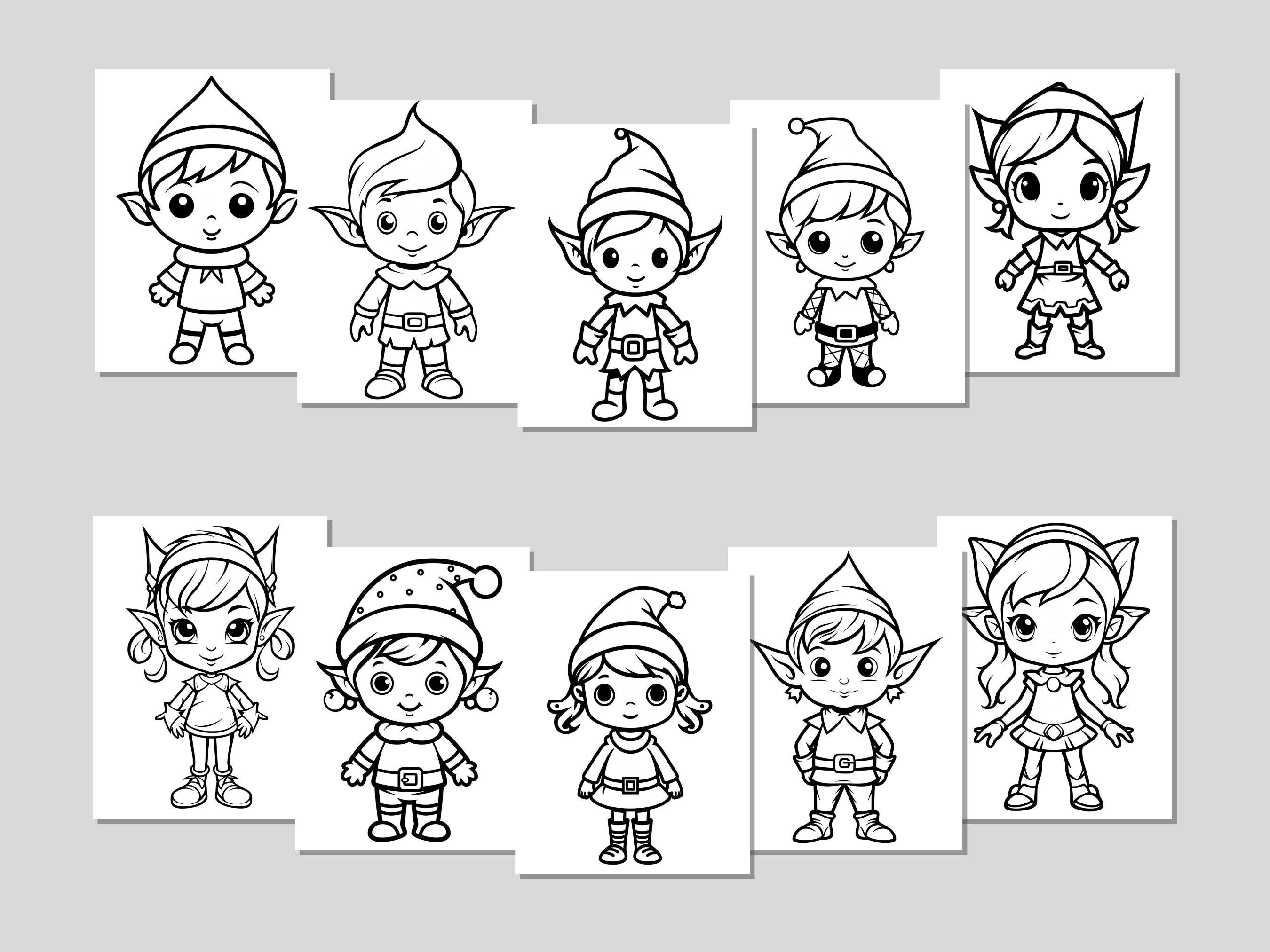 Christmas Elf Coloring Page | Santa's Helper Coloring Sheet | 30 ...