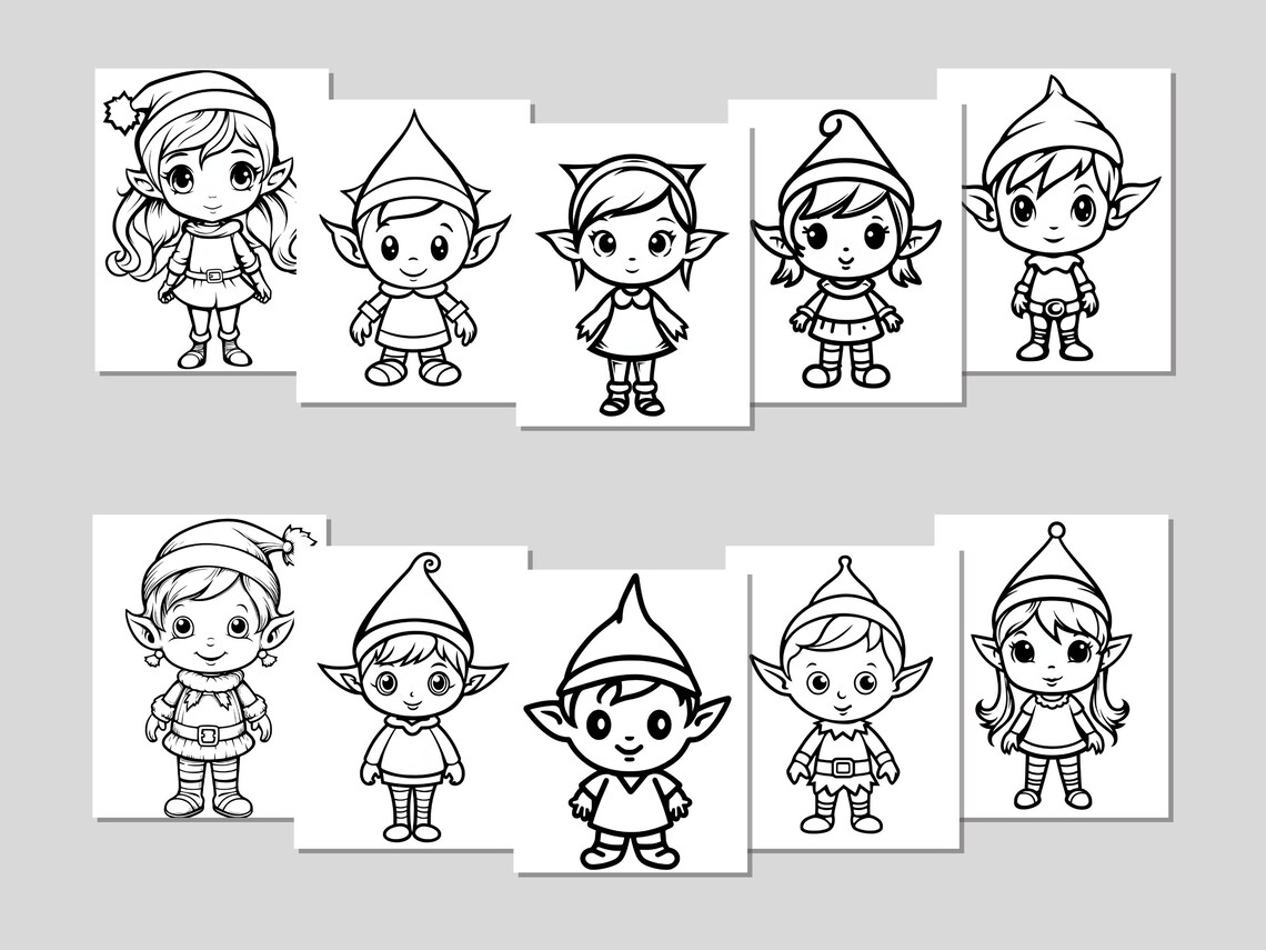 Christmas Elf Coloring Page | Santa's Helper Coloring Sheet | 30 ...