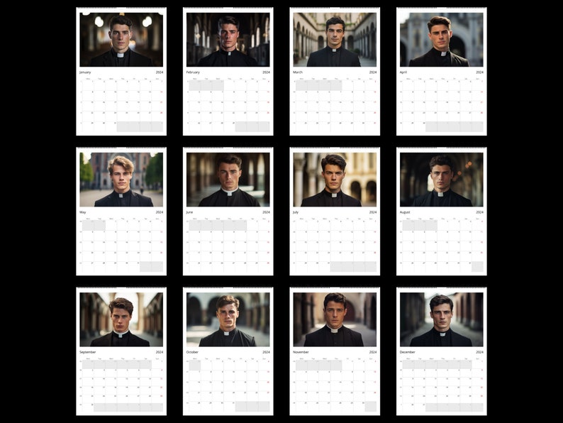 Calendario Romano Wall Calendar 2024 V2 Hot Priest Calendar Hot Men ...