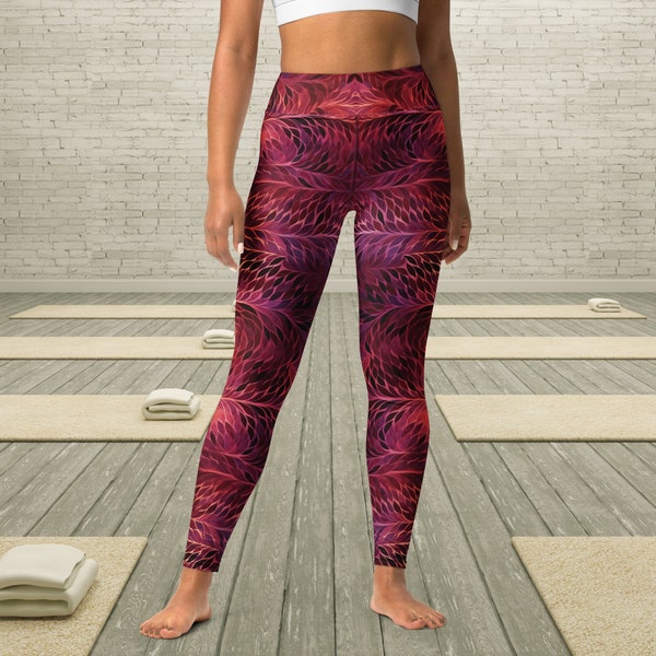 Red Yoga Pants - Etsy