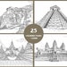 25 Page Bundle World Landmarks Coloring Book | Wonders of the World ...