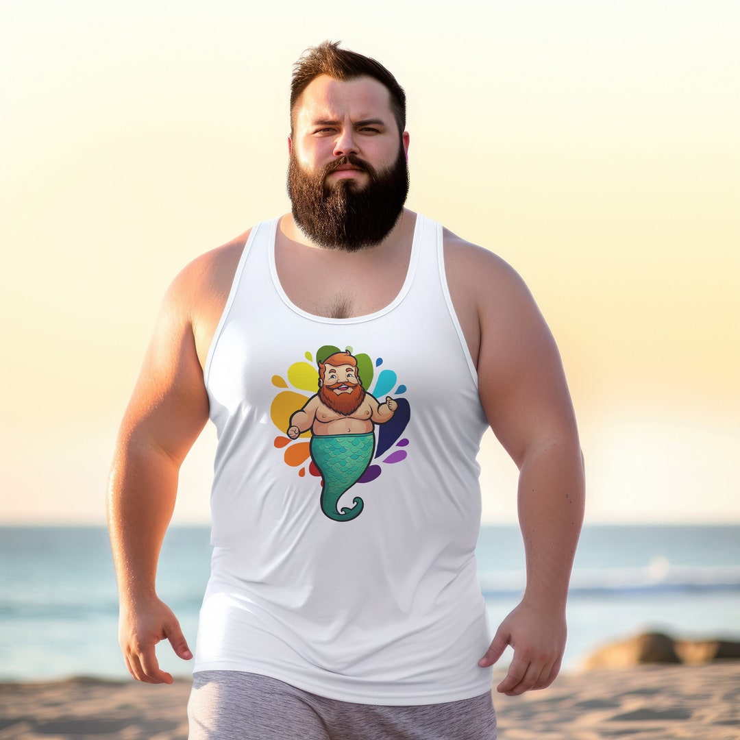 Gay Bear Mermaid Tank Top | Bear Merman | Bear Pride Outfit | Gay Pride ...