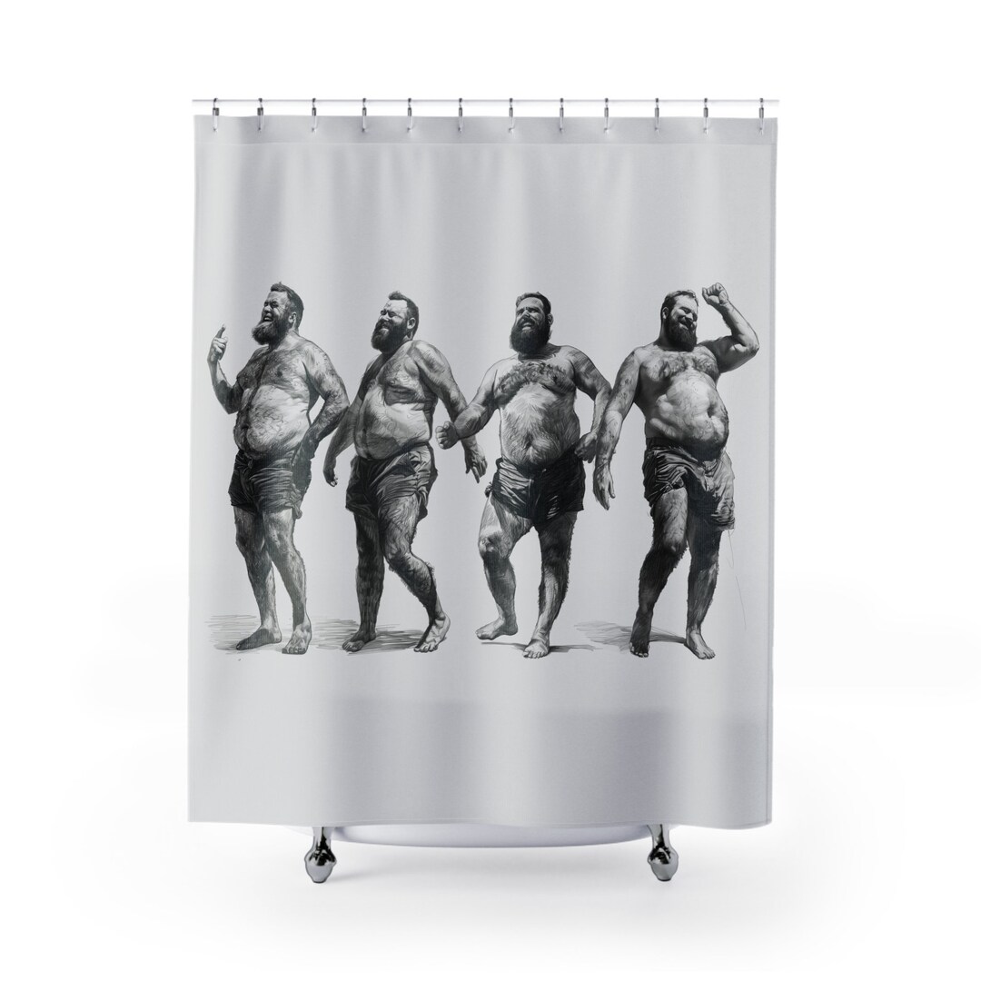 Dancing Gay Bear Shower Curtain | Homoerotic Shower Curtain | Sexy ...