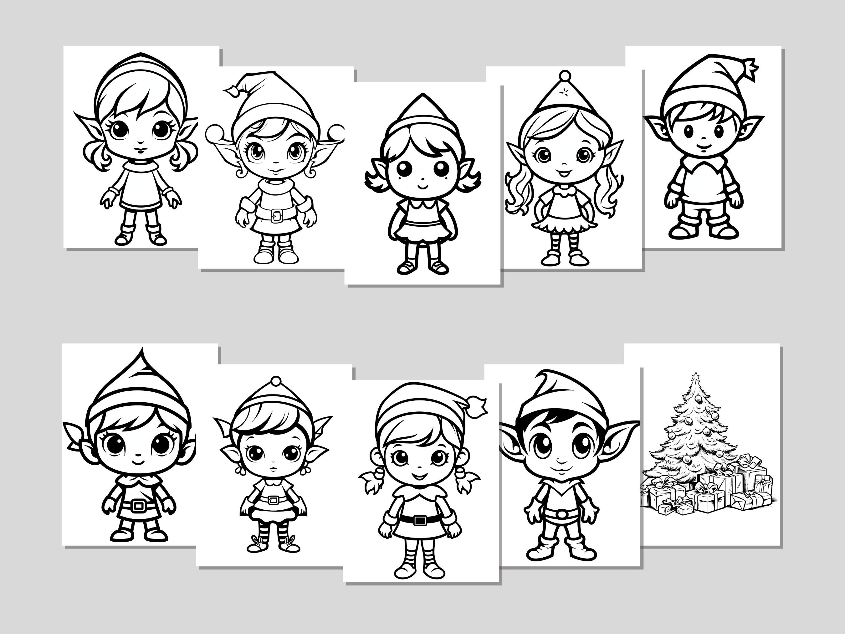 Christmas Elf Coloring Page | Santa's Helper Coloring Sheet | 30 ...