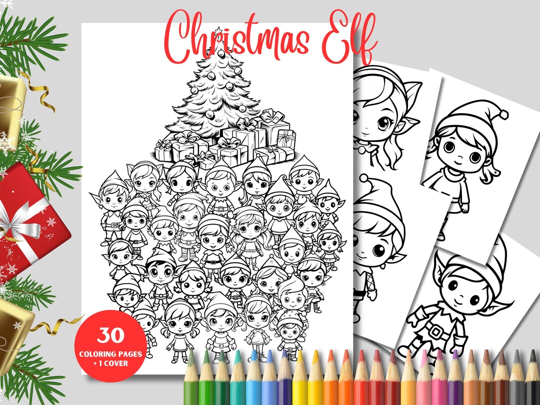 Christmas Elf Coloring Page | Santa's Helper Coloring Sheet | 30 ...