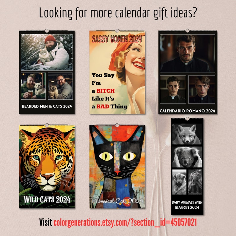 Bearded Men and Cats Wall Calendar 2025 | Cat Calendar | Gay Bear Wall ...