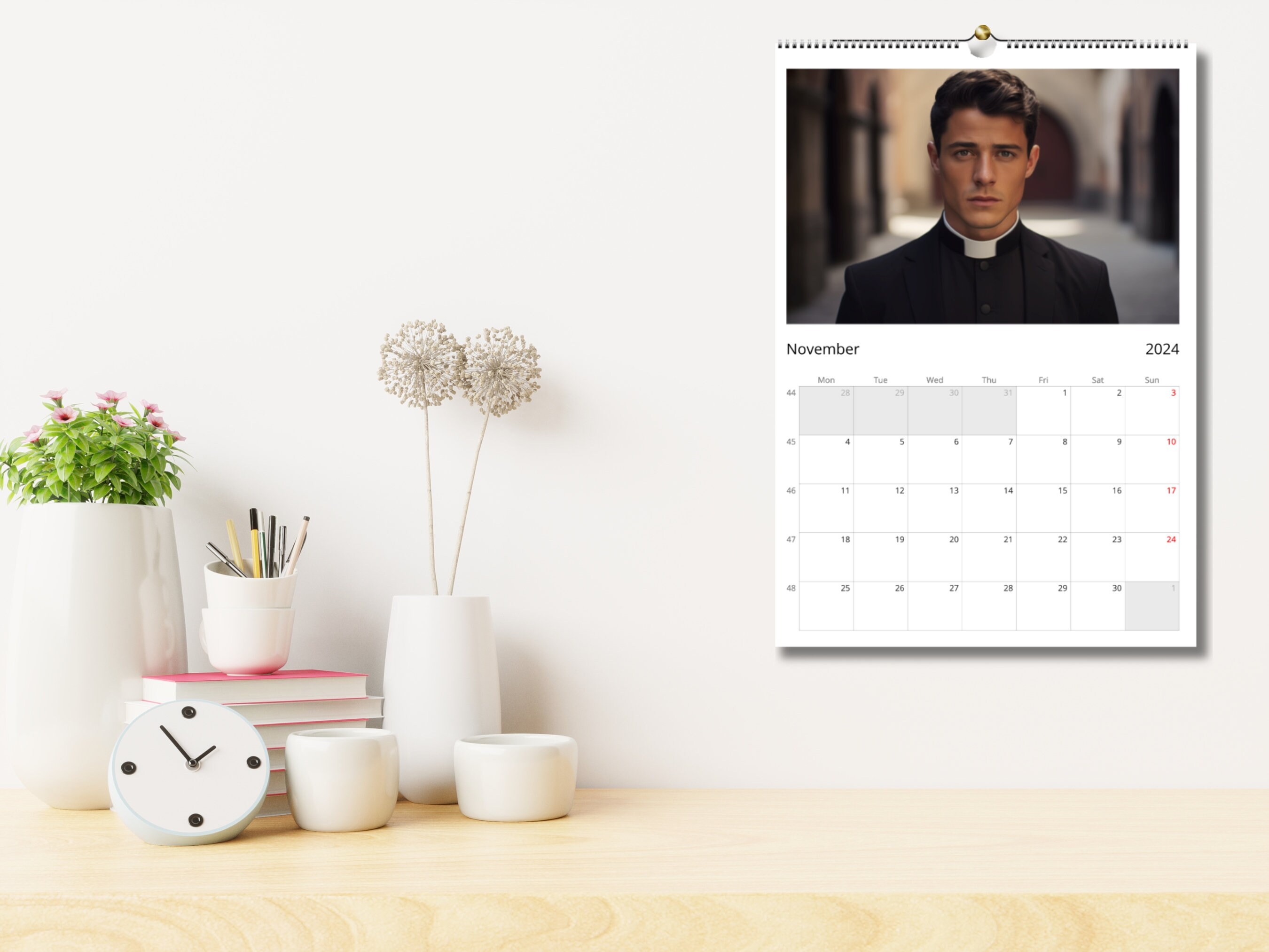Calendario Romano Wall Calendar 2024 V2 Hot Priest Calendar Hot Men ...