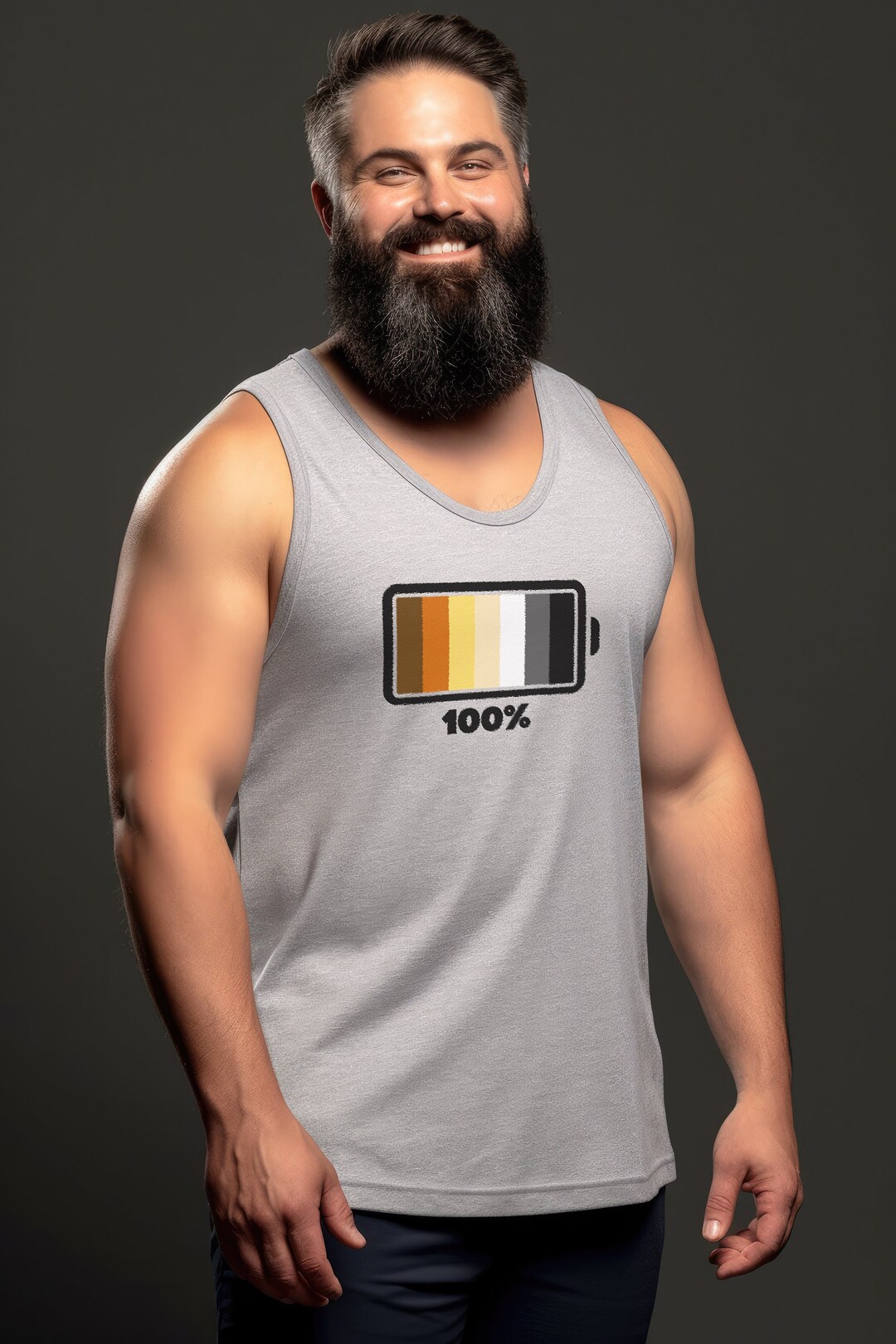 Gay Bear Tank Top | 100% Bear Full Battery | Bear Pride Outfit | Gay ...