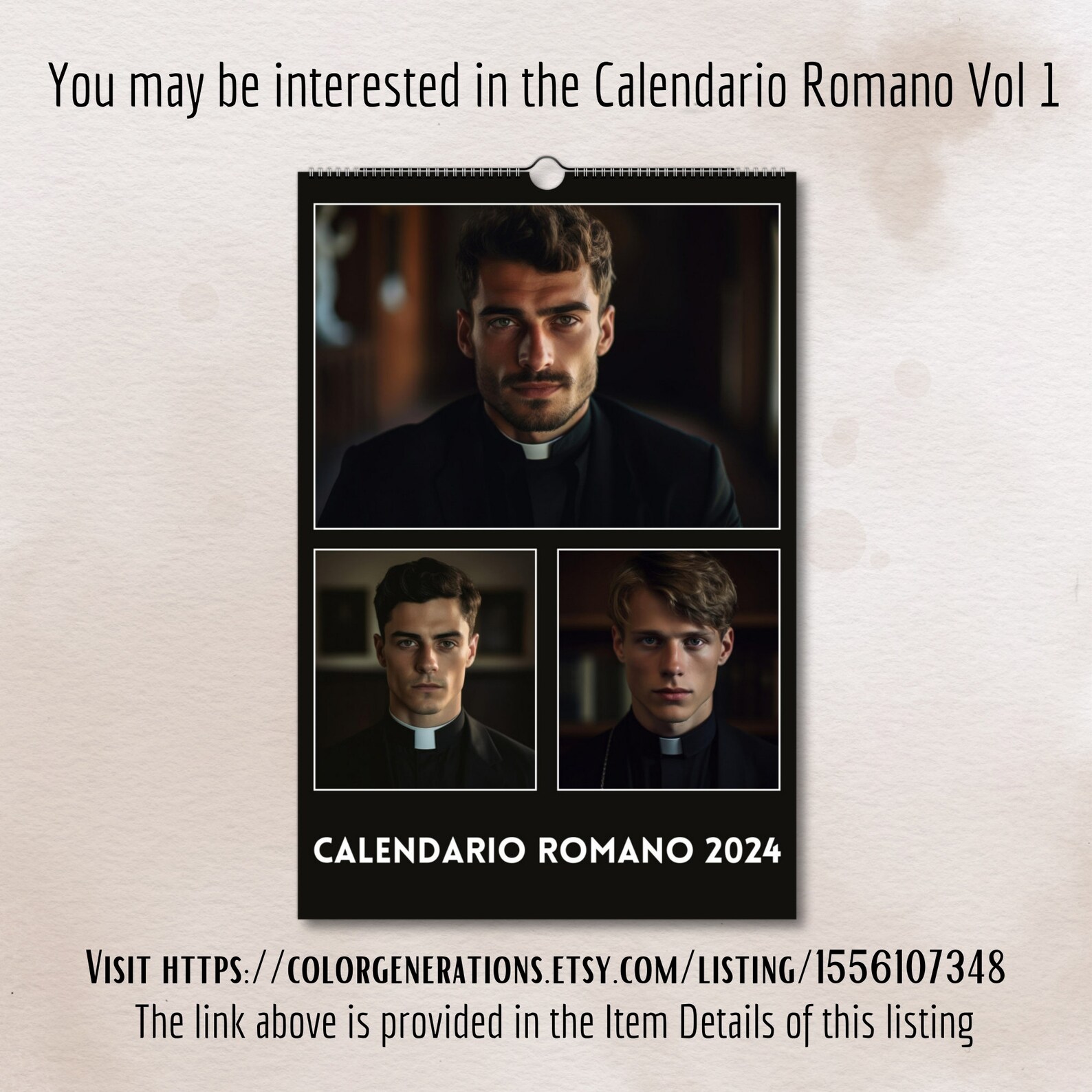 Calendario Romano Wall Calendar 2024 V2 Hot Priest Calendar Handsome ...