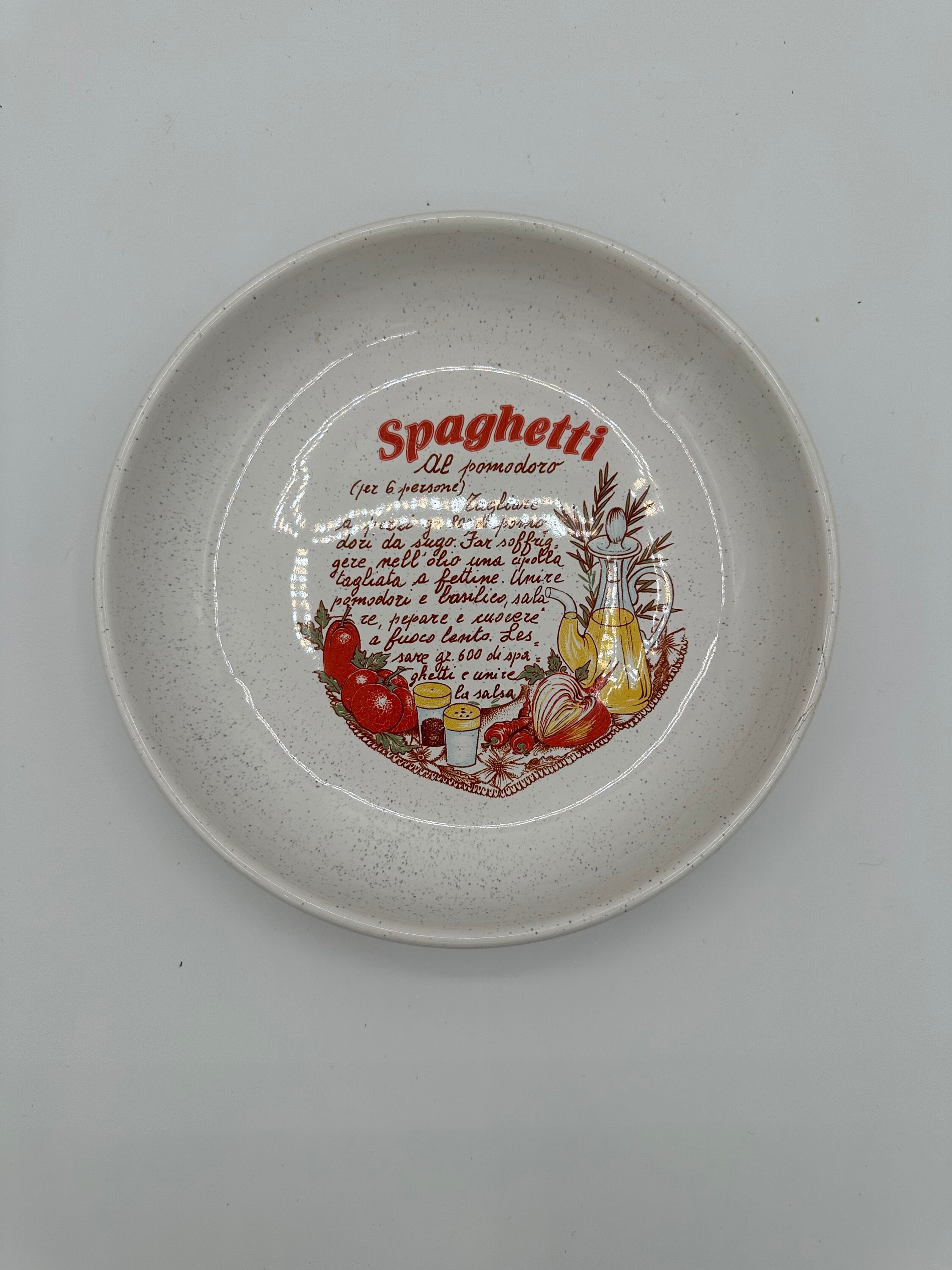 Rare - Spaghetti Recipe Bowl / Plate - Vintage - Etsy