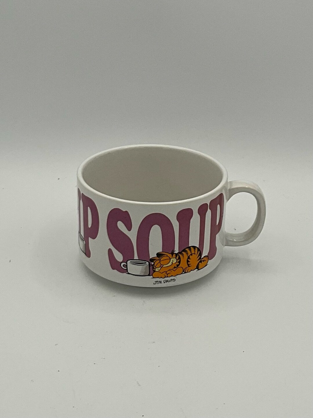 Garfield Cat Soup Mug 1978 Cartoon Large Ceramic Cup E-7474 Enesco ...