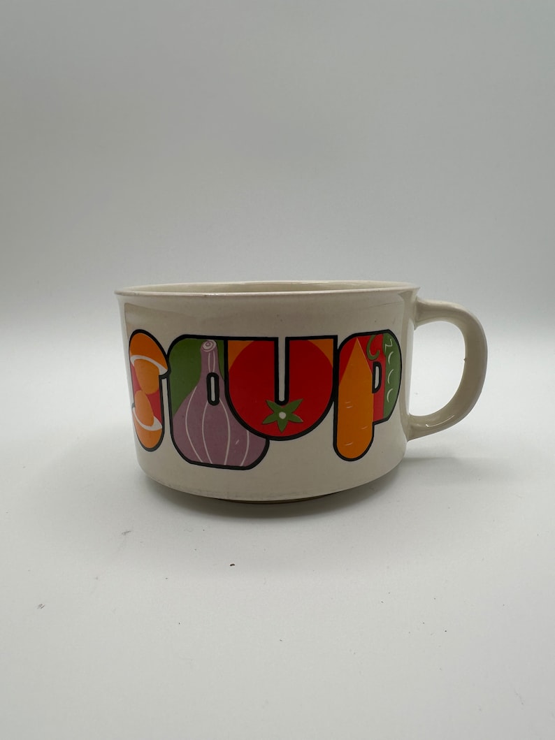 Vintage Soup Mugs Retro Colors 3 Available - Etsy