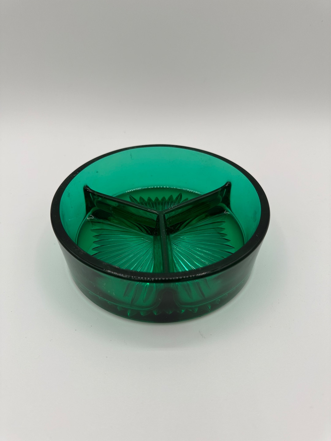 Anchor Hocking Vintage 1950s Green Candy Dish With 3 Sections and ...