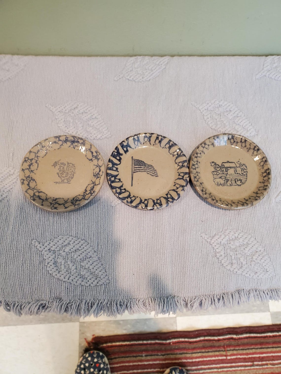 Set of 3 Beaumont Bros Pottery Salt Glazed Stoneware 3 Plates With ...