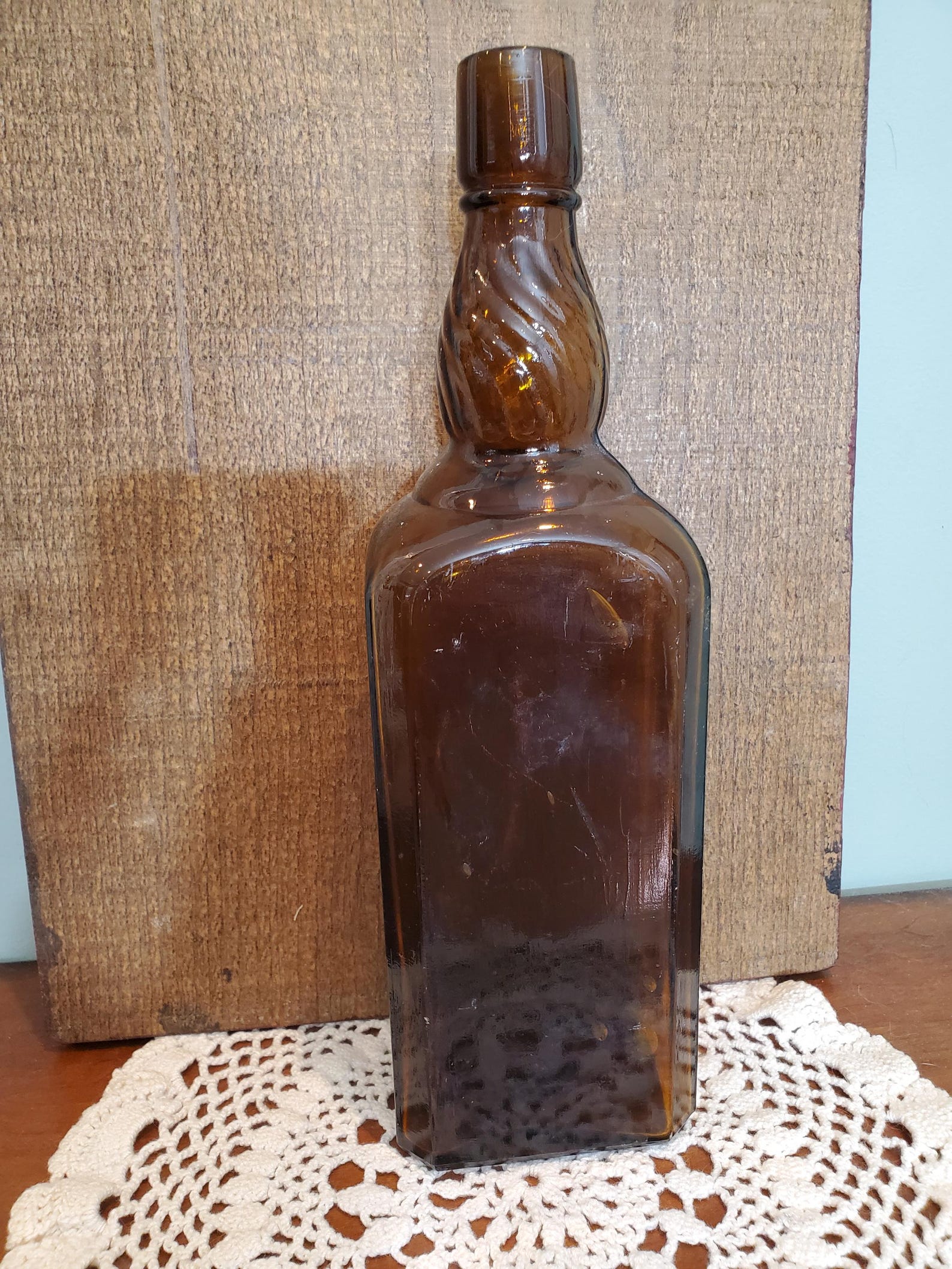 Antique M Salzman Co Amber Glass Liquor Bottle Purity Above All Whiskey ...