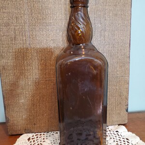 Antique M Salzman Co Amber Glass Liquor Bottle Purity Above All Whiskey ...