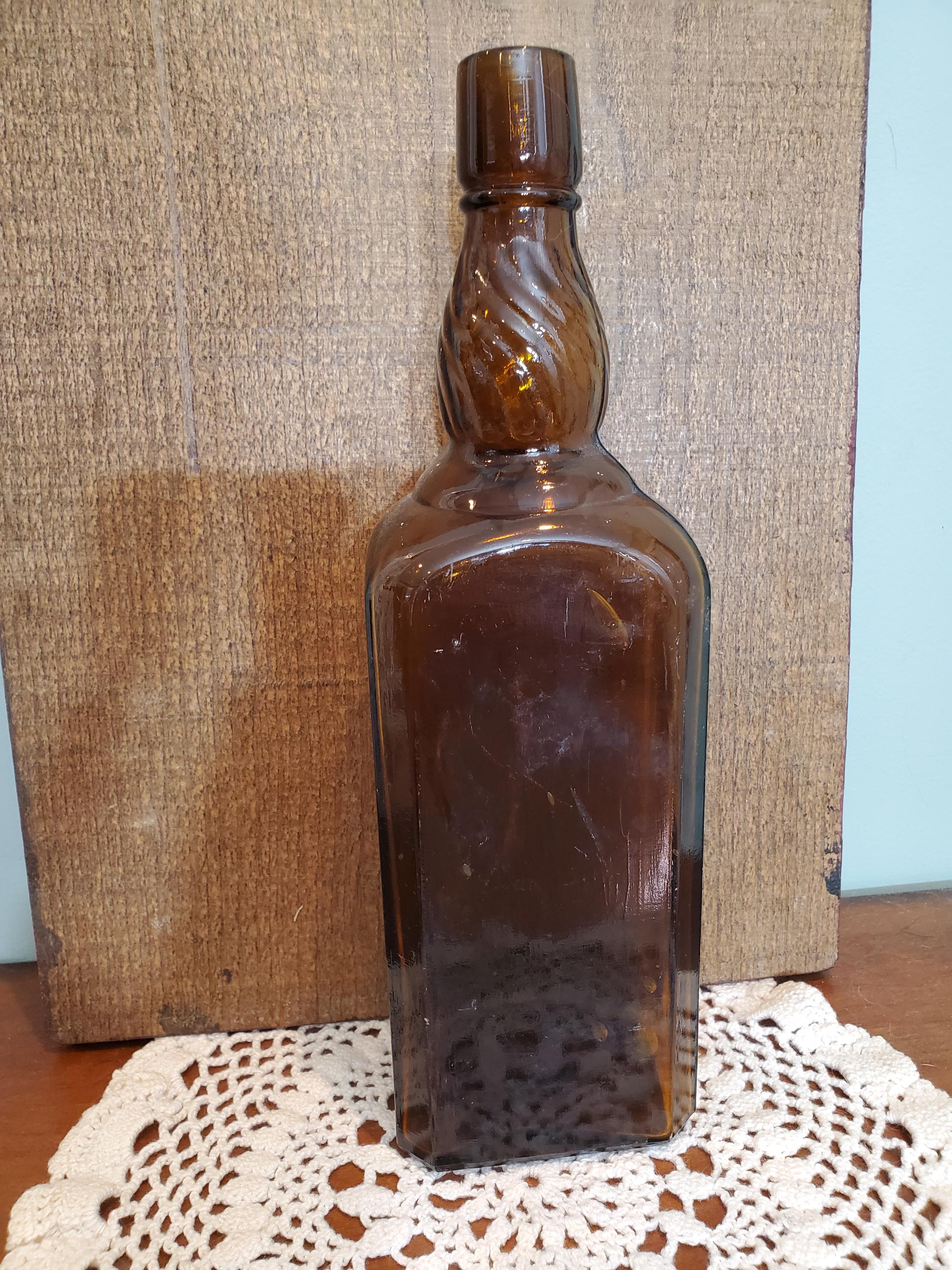 Antique M Salzman Co Amber Glass Liquor Bottle Purity Above All Whiskey ...