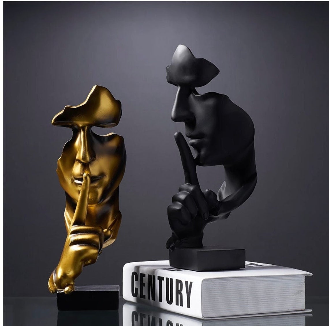 Luxury Home Decor Decorative Statue Silence is Gold Statue - Etsy
