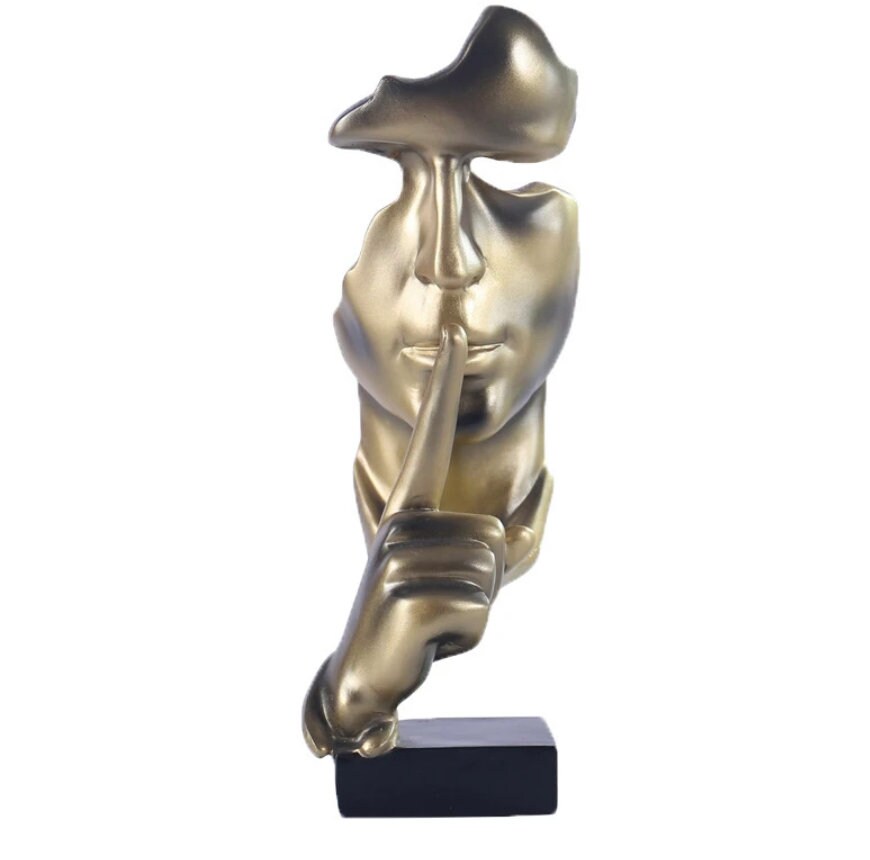 Luxury Home Decor Decorative Statue Silence is Gold Statue - Etsy