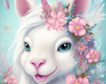 Cute Cartoon Baby Unicorns Clipart Instant Download Printable - Etsy