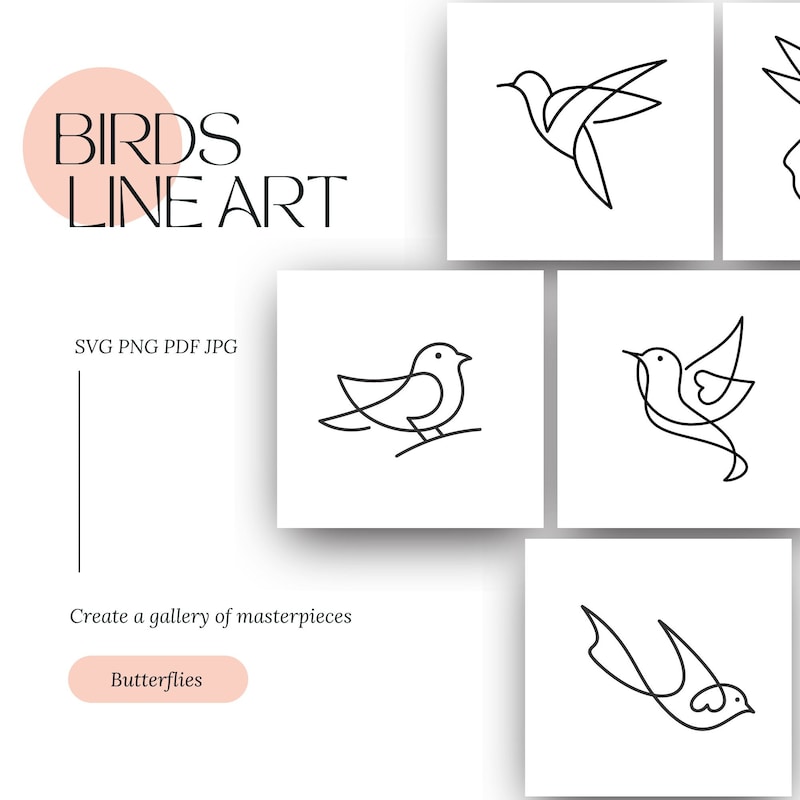 Bird Line Drawing - Etsy