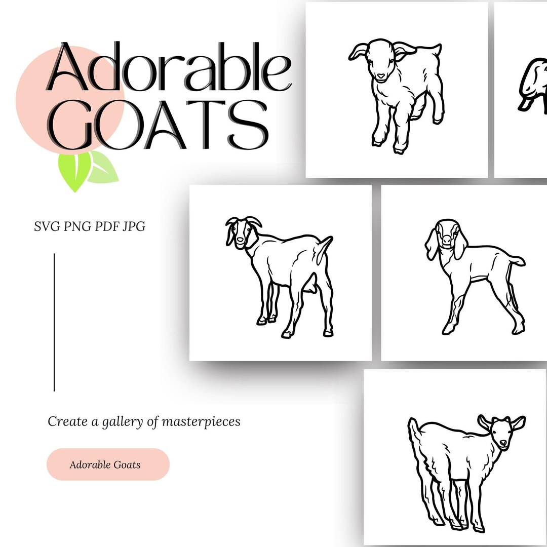 Adorable Goats Clipart Bundle, Animal Printable Designs (digital ...